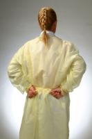 China Disposable CPE Surgical Isolation Gown Non Woven 30gsm Long Sleeve for sale
