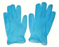 China SGS Blue Disposable Nitrile Vinyl Blend Gloves 240mm Length for Examination Food for sale
