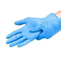 China Disposable Nitrile Vinyl Blend Gloves 0.08mm Chemical Resistance Blue for sale