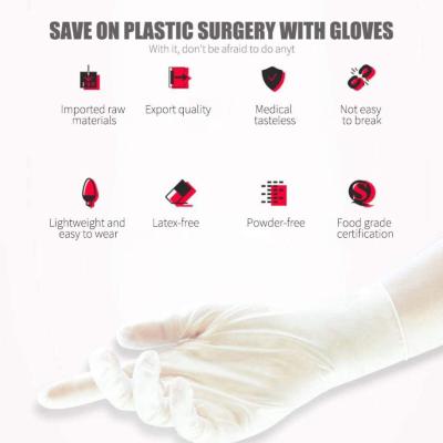 China SGS QSR Latex Free Disposable Powder Free Vinyl Gloves 240mm Length XS-XL for sale