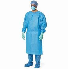 China CPE Non Woven Round Neck  Disposable Barrier Gowns for sale