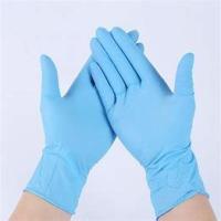 China FDA 0.7mm Nitrile Blue Catering Hand Gloves Easy Donning for sale