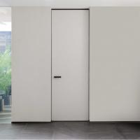 China OEM Bedroom Interior Flush Glazed Glass Door With Veneer Finish for sale