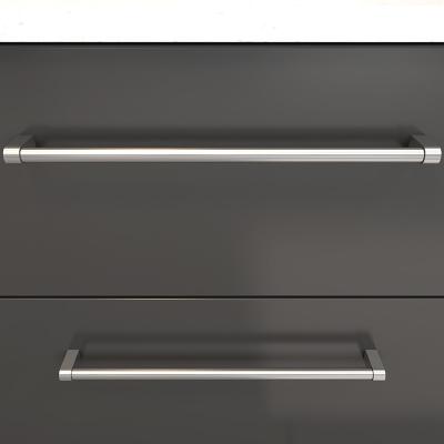 China Matte Black Anodized Bathroom Cupboard Handles Bulk Drawer Pulls for sale