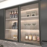 China Matte Black Modern Kitchen Aluminum Furniture Profile For Cabinet Door for sale