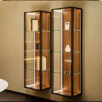 China Living Room Glass Wall Almirah Lockable Wall Display Cabinet for sale