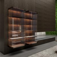 China ISO Aluminium Frame Furniture Glazed Kitchen Wall Units Cupboard With Lights for sale