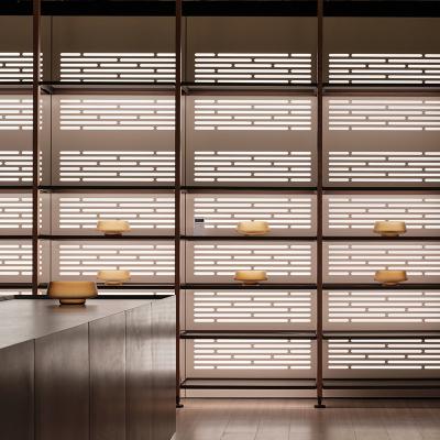 China Anodized Aluminium Home Furniture Modular Bookcase Wall System With Led Lights for sale