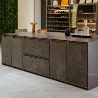 China Matte Black lacquered Modular Kitchen Almirah Bar Cabinets Customized for sale