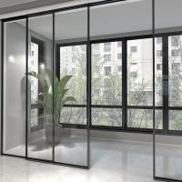 China Office Frosted Sliding Aluminium Framed Internal Doors Single Swing for sale