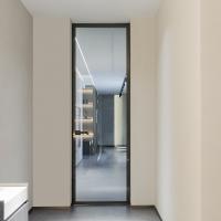 China Thermalproof Invisible Aluminium Framed Internal Doors For Bathroom for sale