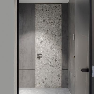 China Soundproof Black Aluminium Framed Internal Doors Rockstone Finish for sale