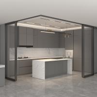 China OEM Aluminum Modular Kitchen With Pantry Cabinets Glass Door for sale