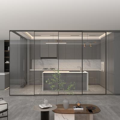 China Slimline Casement Aluminium Framed Internal Doors Flush Glazed for sale