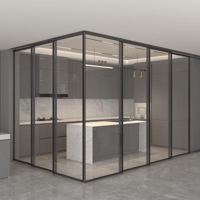 China 8mm Thick Aluminium Interior Sliding Glass Doors For Living Room Partition for sale