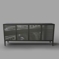 China Customized Glass Aluminum Frame Furniture Wine Side Cabinet for sale