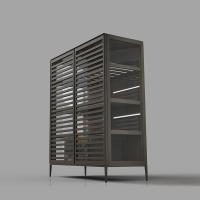 China Luxury Living Room Furniture Storage Rack Aluminum + Glass Material for sale
