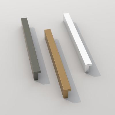 China Chrome Furniture Hardware Handle Aluminum Profile Wardrobe Cabinet Handle for sale