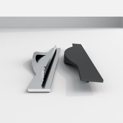 China Aluminum White Black Wardrobe Drawer Handles Cupboard Edge Pull Concealed for sale