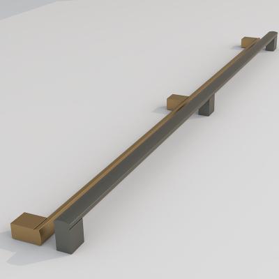 China Aluminum Kitchen Furniture Cabinet Handle Gold And Black Long Profile Cabinet Handle for sale
