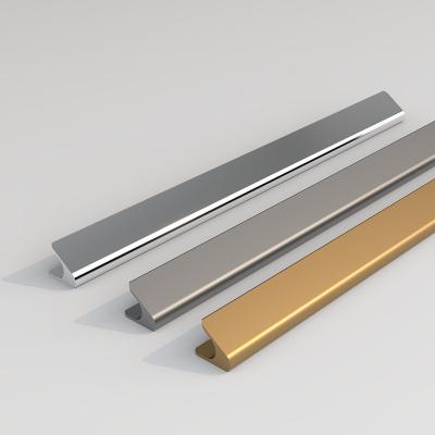 China Aluminum Furniture Hardware Kitchen Cabinet Drawer Edge Pull Handles Concealed Handle For Cabinet for sale