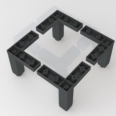 China Lightweight Black Aluminium Alloy Furniture Sofa Leg Corrosion Resistance for sale