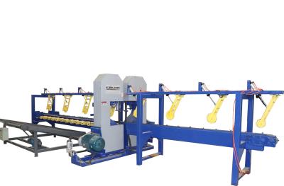 China Automatic Vertical Twin Head Bandsaw Sawmill Line Wood Saw Machine for sale