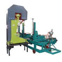 China MJ3310 Vertical Wood Cutting Band Saw 1070mm Saw Wheel CNC Carriage Sawmill Machine for sale