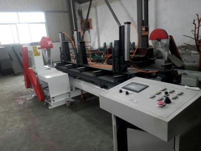 China Heavy Duty Twin Blades Circular Sawmill with Log Carriage 400mm Diameter 7.5KW Motor for sale