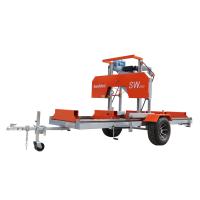 China Portable Horizontal Band Sawmill 36 Inch 900mm Max Log Diameter with Trailer Timber Sawmill Machine for sale