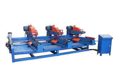 China Multi Heads Wood Cutting Saw Automatic Cross Cutting Saw Machinery 4000mm Cutting Length 120mm Thickness for sale
