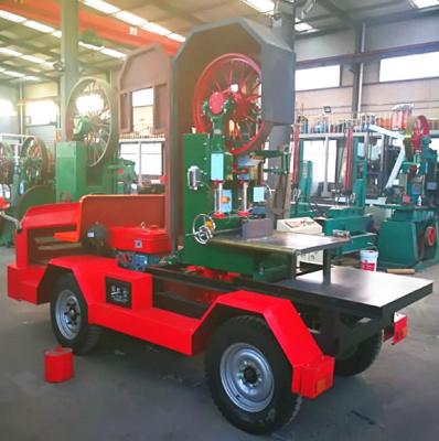 China Diesel Powered Vertical Bandsaw Mill 800mm Wheel 600mm Cutting Capacity Portable Timber Saw for sale
