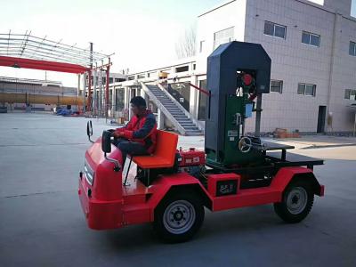 China Mobile Vertical Wood Cutting Band Saw Machine 800mm Wheel Diesel 28HP Bandsaw Mill for sale