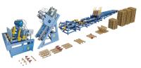 China Euro Wood Block Pallet Making Machine 4 Stringer w/Stacker Pallet Nailer Assembly System for sale