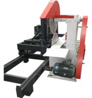 China Double Blades Log Sawing Machine 400mm Diameter 7.5KW Electric Table Saw with Carriage for sale