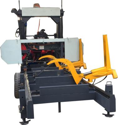 China MJ700D Horizontal Portable Band Sawmill 700mm 6500mm Diesel Engine Wood Cutting Machine for sale