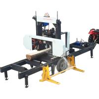 China Horizontal Wood Sawmill Portable Band Saw Machine with Hydraulic Log Loading Arm for sale