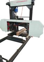 China Diesel engine Hydraulic Motor Horizontal Band Saw Mills with Log lifting Arm for sale
