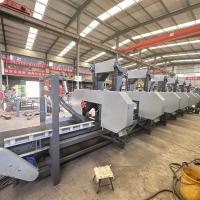China Multiple Heads Horizontal Band Resaw Machine 2-6 Heads 300mm Width 15kw Motor Wood Bandsaw Mill for sale