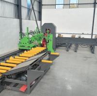 China Electric Vertical Band Sawmill Wood Cutting Machine MJ3310 Hydraulic Log Turner 1060mm Wheel Automatic Carriage for sale