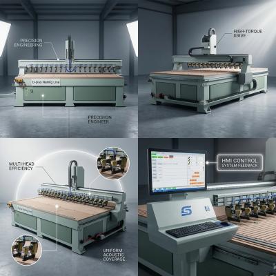 China SHDJ2700H Automatic Acoustic Panel Nailing Machine for Wood Slat Wall Sound Insulation Panels for sale