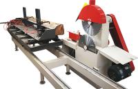 China Twin Blades Circular Sliding Table Sawmill 400mm Max Diameter with 7.5KW Dual Motors for sale