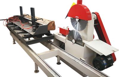 China Twin Blades Circular Sliding Table Sawmill 400mm Max Diameter with 7.5KW Dual Motors for sale