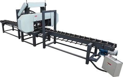 China Bottom Slab Cutting Horizontal Band Saw Mill 500mm Log Diameter 22kw Saw Motor for sale