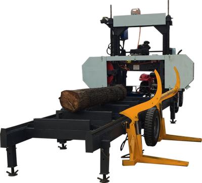 China Portable Horizontal Wood Cutting Band Saw Machine 700mm-1600mm Petrol Diesel Engine for sale