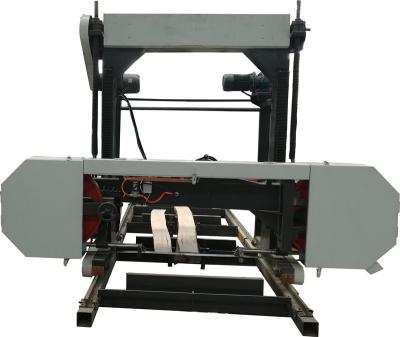 China 30KW Portable Horizontal Band Sawmill with Carbide Blade - 1600mm Max Cutting Diameter, 4500mm Length Capacity for sale