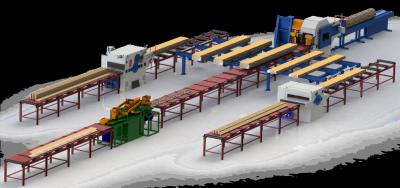 China Woodworking Multi Rip Saw Machine 80-450mm Log Diameter with 22-55KW Dual Motor Power for Production Line for sale