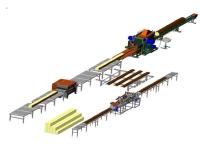 China Full Automatic Multiple Blades Rip Sawmill Production Line with 2500mm Log Length and 22KW Motors for Round Logs Processing for sale