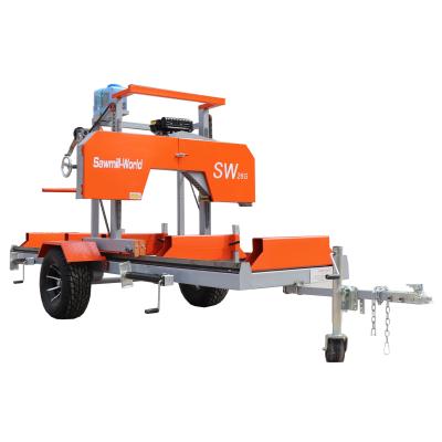 China Gasoline Portable Band Sawmill 9HP 26in Log Diameter for Forestry Wood Cutting for sale