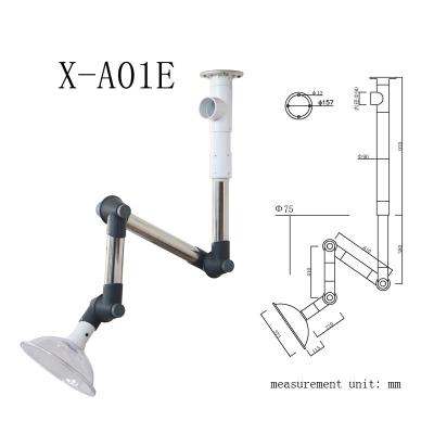 China Stainless Steel Flexible Extraction Arm Hood 360 Degree Adjustable Wall Ceiling Mounted for Lab Fume Extraction for sale